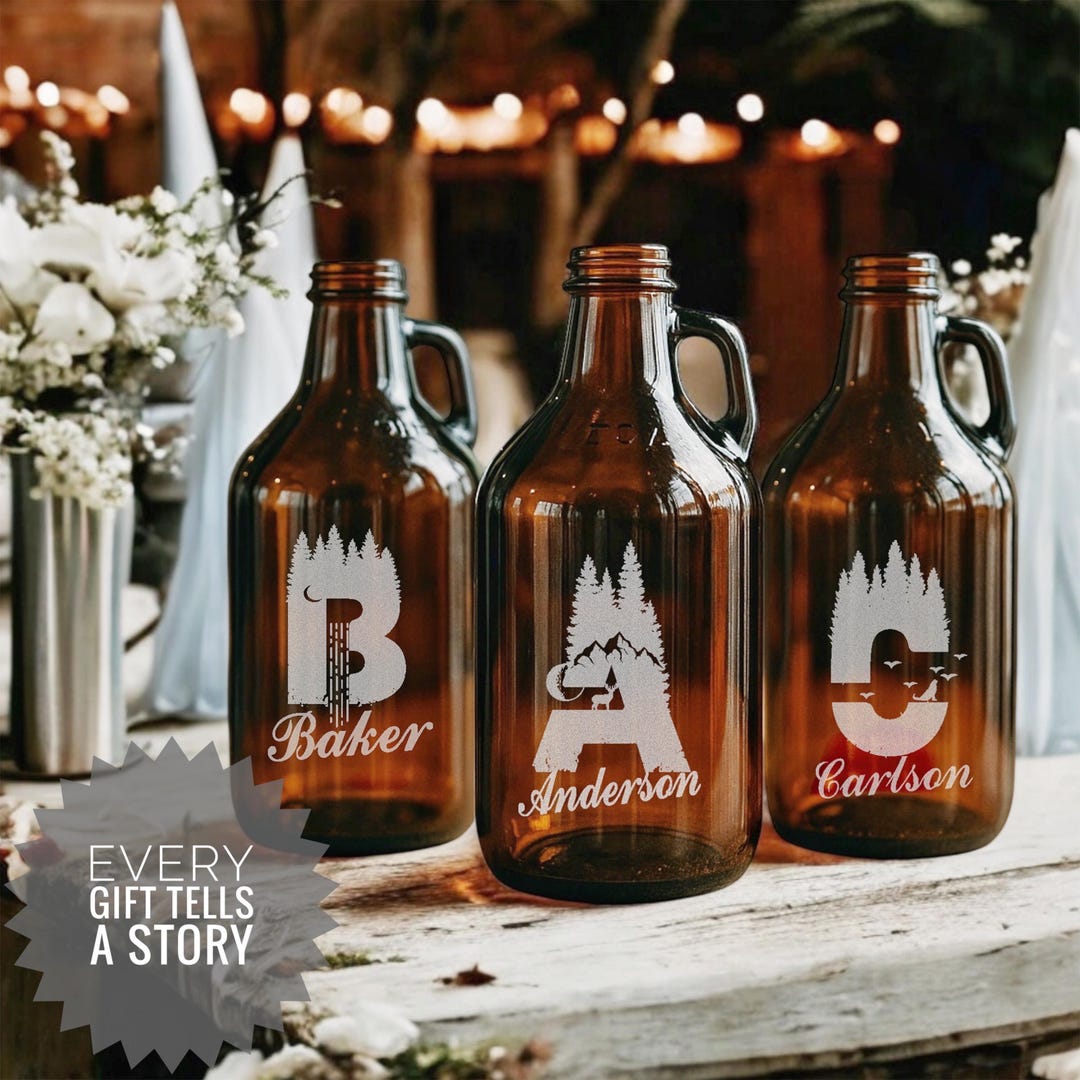Reception Centerpieces Wedding Growler, Groomsman Gift, Couples Growler ...