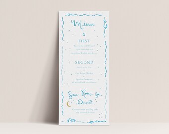Custom Watercolor Wedding Menu, Watercolor Event Menu, Rehearsal Dinner ...