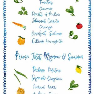 Custom Hand Painted Menu - Etsy