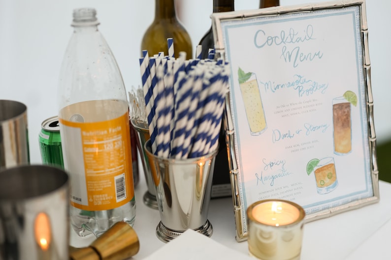 Watercolor Signature Cocktail Menu Sign Custom Event Drink - Etsy