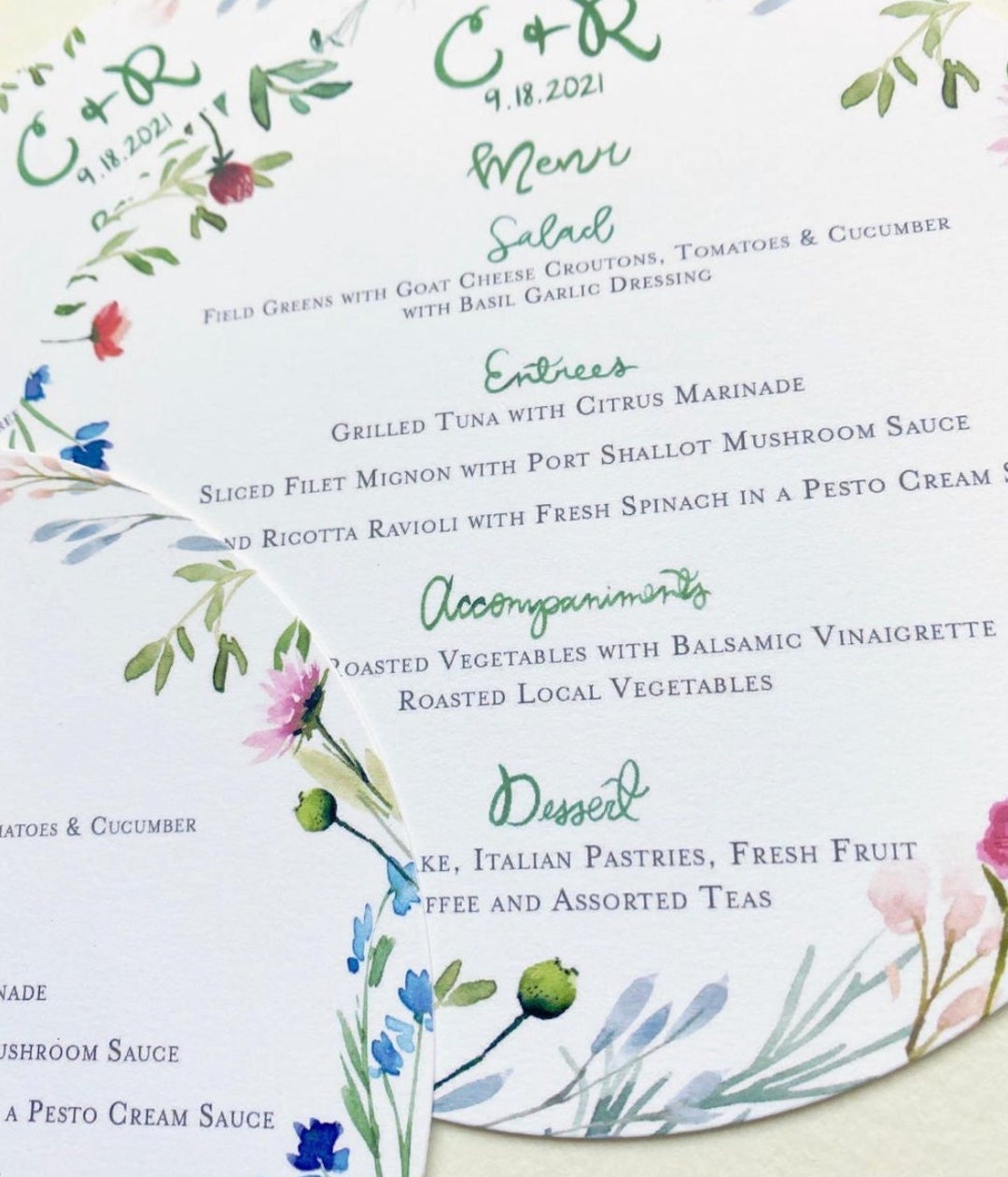 Custom Watercolor Wedding Menu, Watercolor Event Menu, Rehearsal Dinner ...