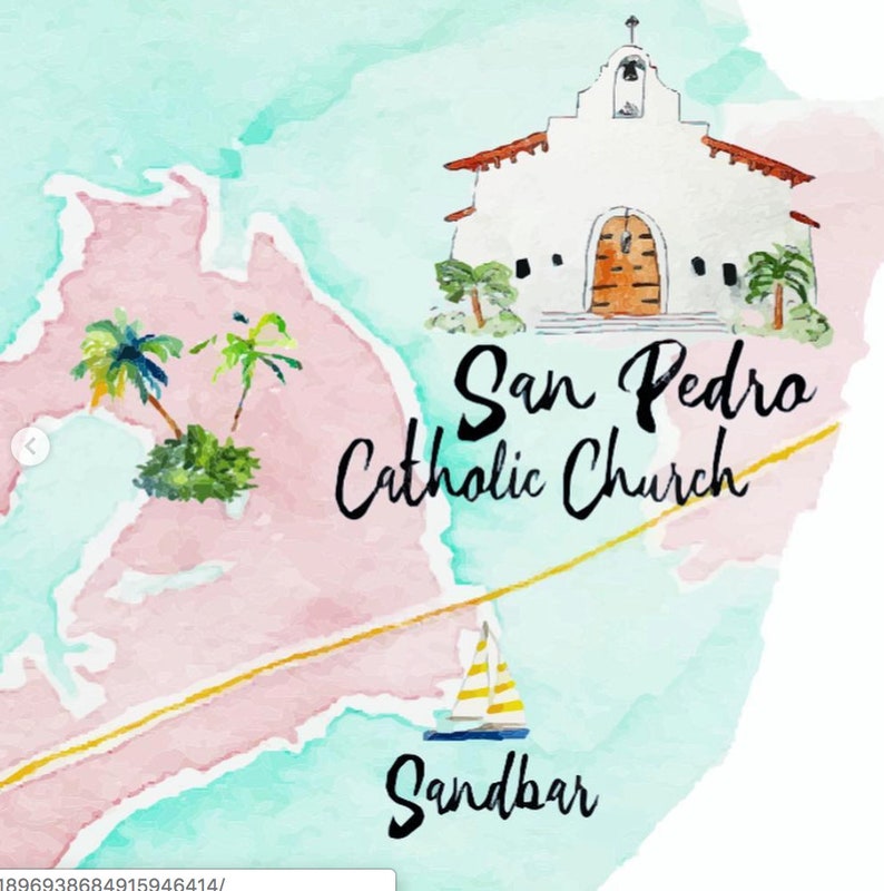 Florida Keys Watercolor Wedding Map Save the Dates - Etsy