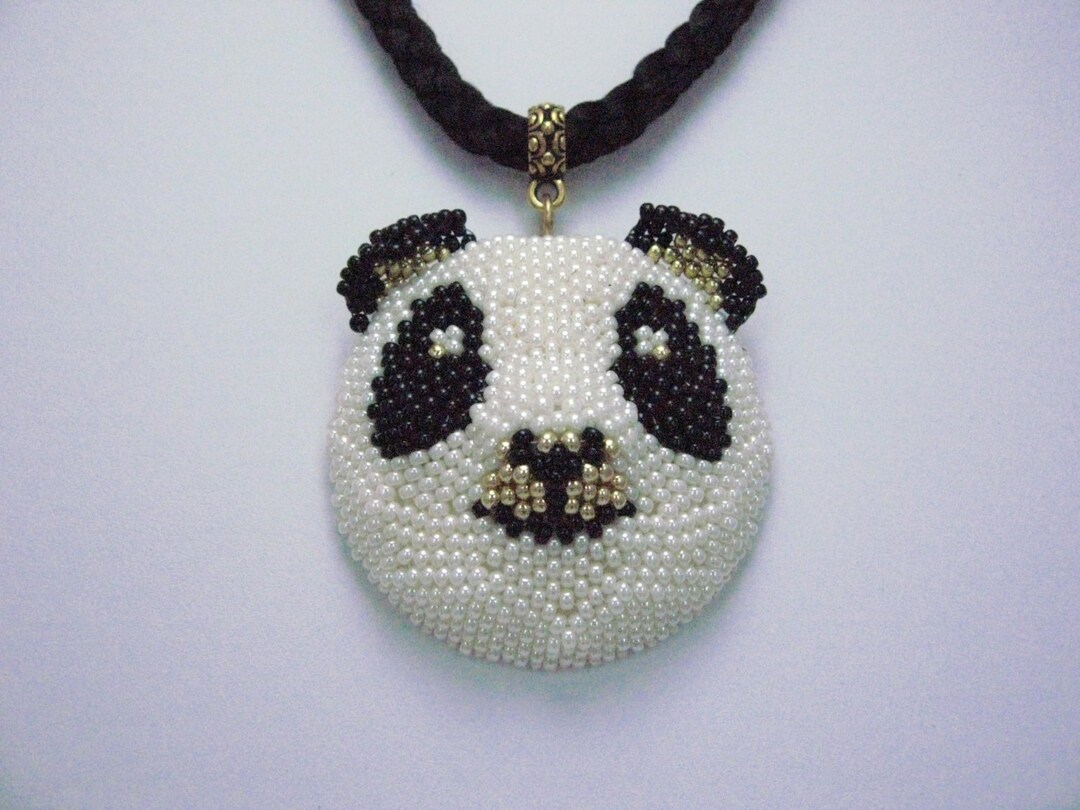 Tutorial Giant Panda Peyote Pendant and Brooch Pin in Size 11/o Seed ...