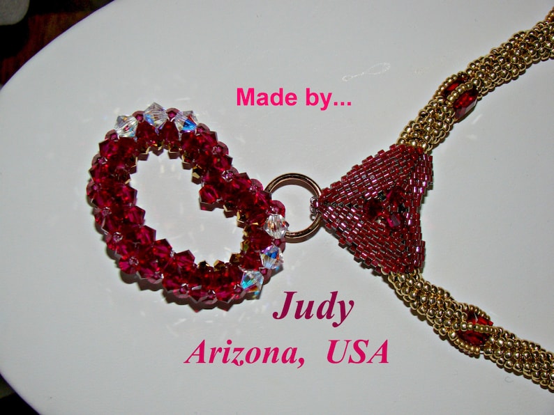 Tutorial Peyote Heart Bail Pendant Charm. Instant Pattern | Etsy