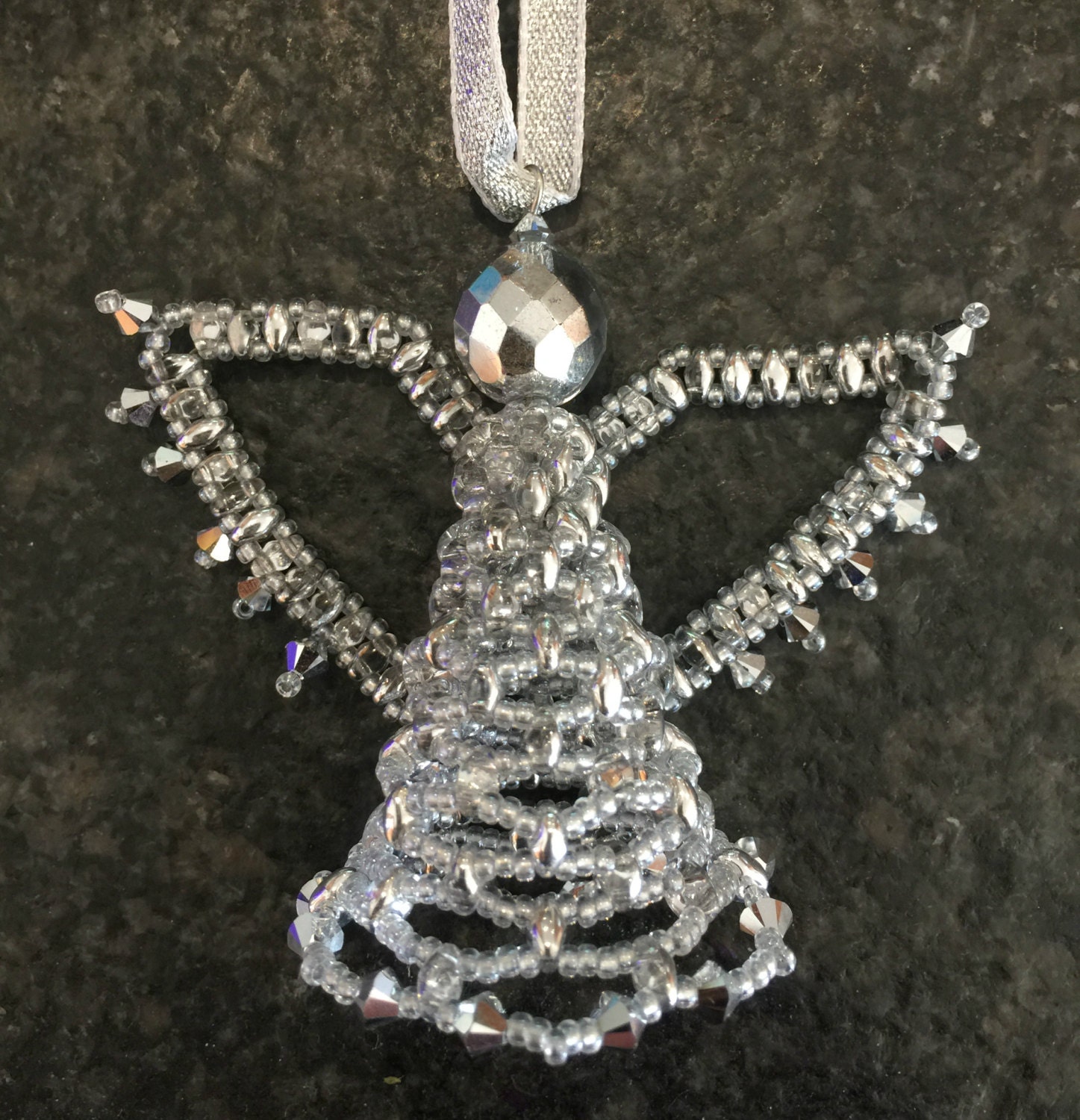 Superduo Angel Christmas Tree Decoration. Instructions to Make - Etsy UK