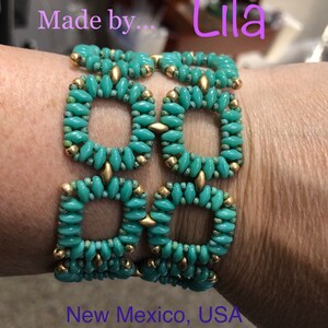 Tutorial Square Link Bracelet Pattern Superduo Twin Hole Beads and Seed ...