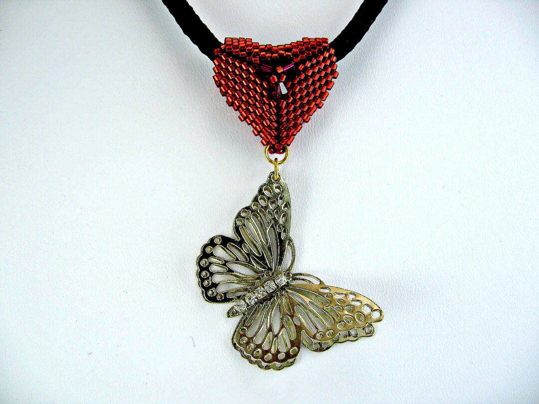 Tutorial Peyote Heart Bail, Pendant, Charm. Instant Pattern Download ...