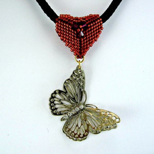 Tutorial Peyote Heart Bail, Pendant, Charm. Instant Pattern Download ...