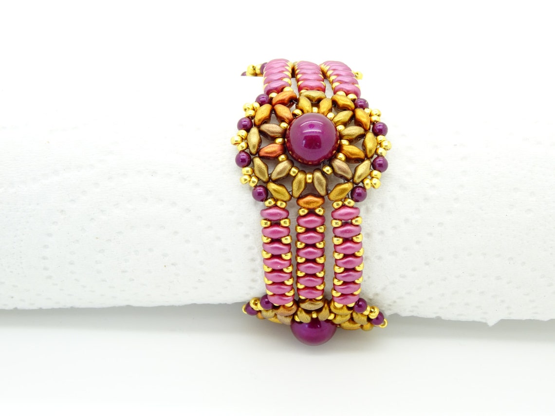 Tutorial Superduo Rosette Bracelet Pattern. Step by Step - Etsy