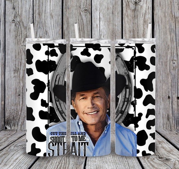 Home & Living 20 oz Straight Sublimation Wrap George Strait Tumbler PNG ...