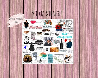 Home & Living 20 oz Straight Sublimation Wrap George Strait Tumbler PNG ...