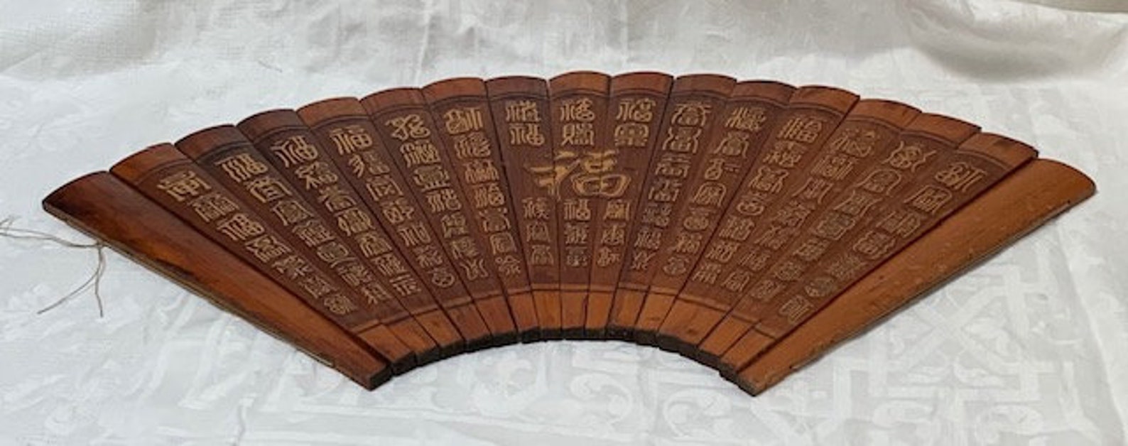 Vintage Chinese Bamboo Fan Slip Scroll Carving 3D Chinese - Etsy