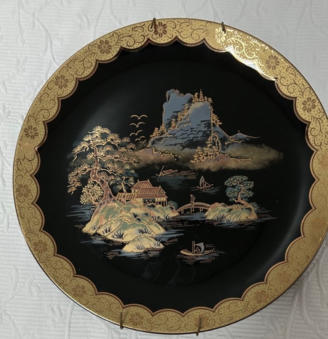 Vintage Japanese Plate-gold Rim Highly Detailed With Gorgeous Flora 10 ...
