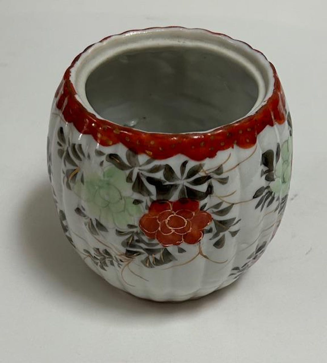 Japanese Gold Rust Imari Ginger Jar Vase Vintage Orange Gold Flowers 5 ...