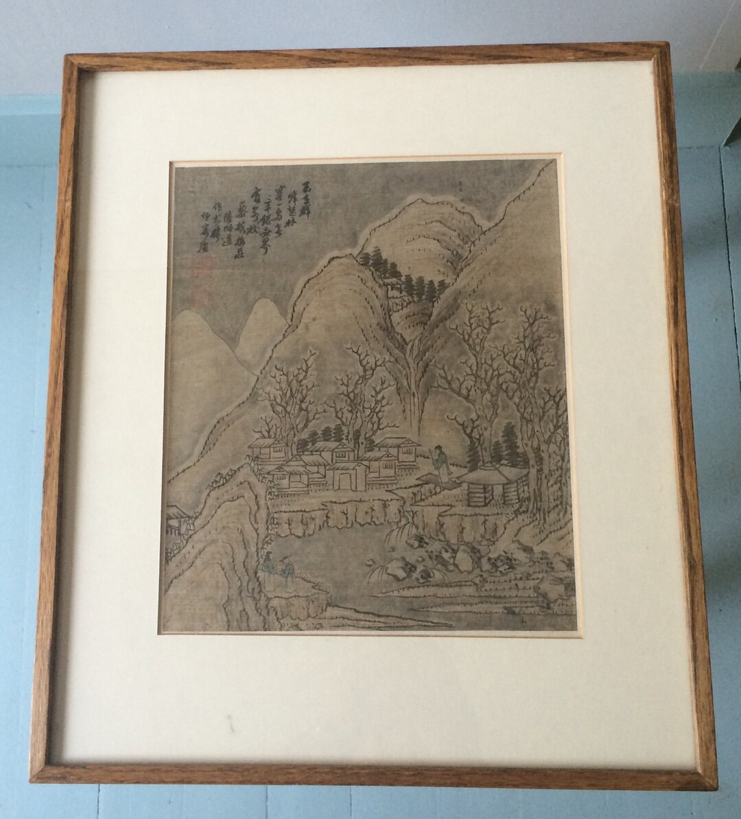 Vintage Traditional Chinese Painting of Landscape in Frame - Etsy