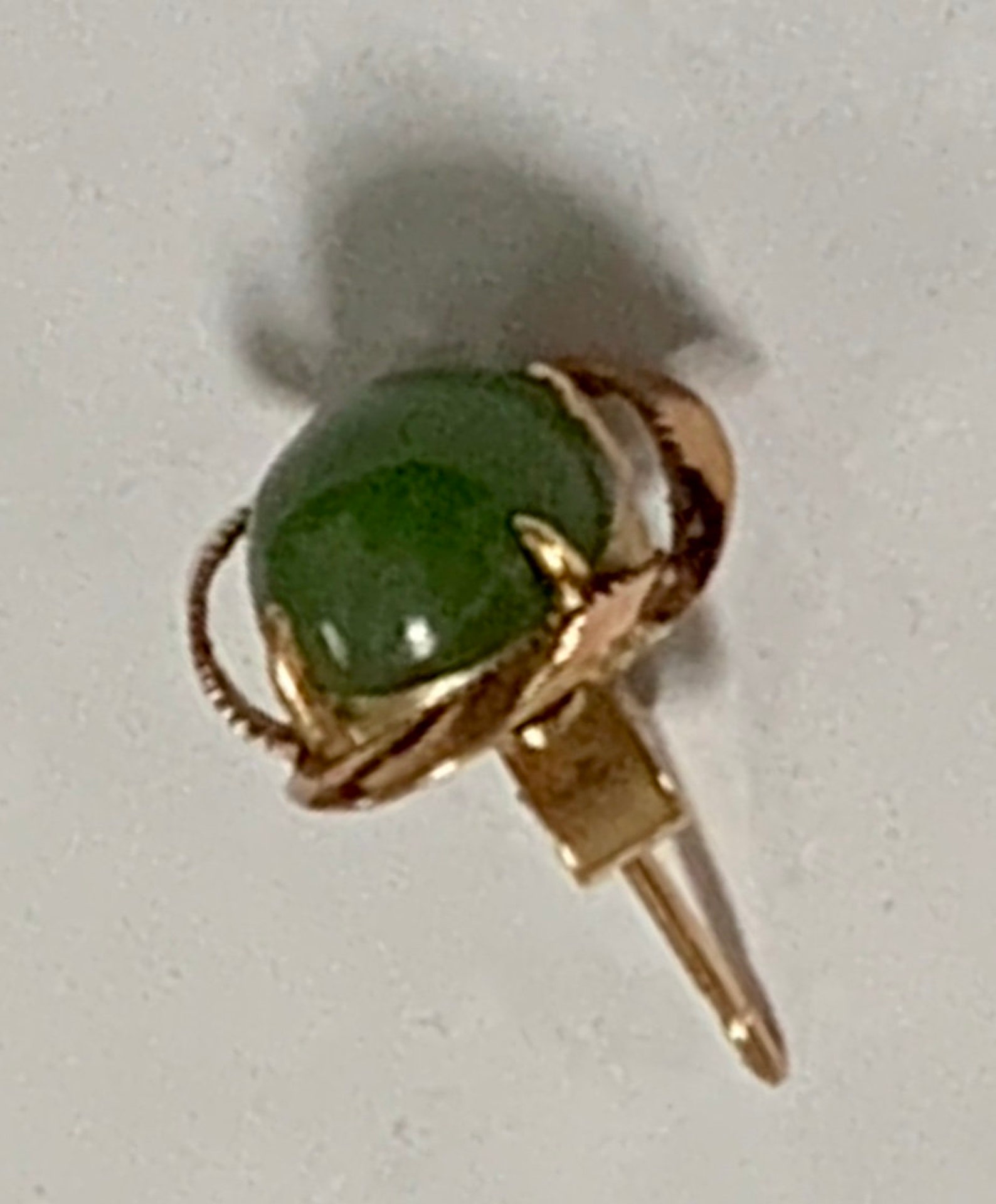 Genuine Crafted 18K Rose Gold Jade Earrings 2.7 G | Etsy