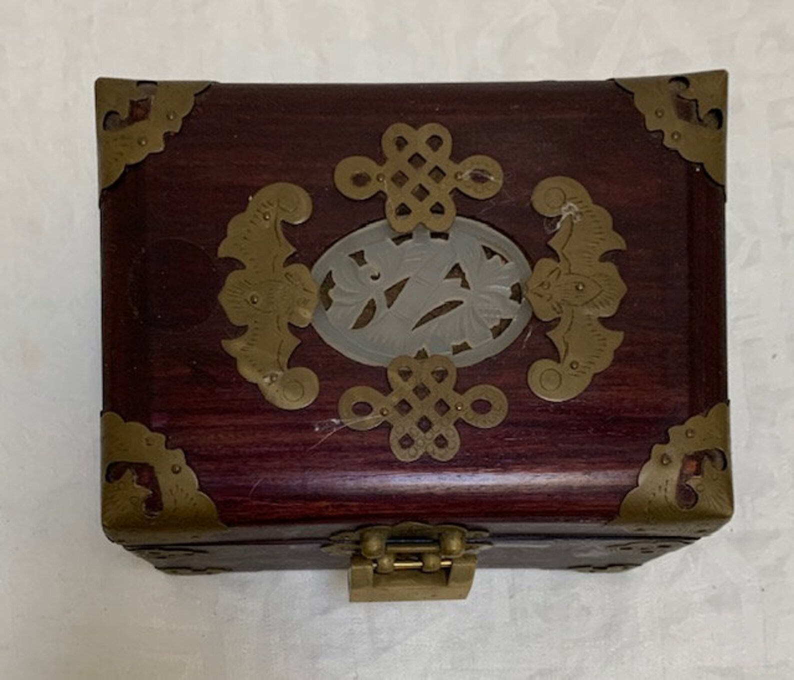 Vintage Ornate Chinese Rosewood Carved Jade Brass Jewelry Box - Etsy