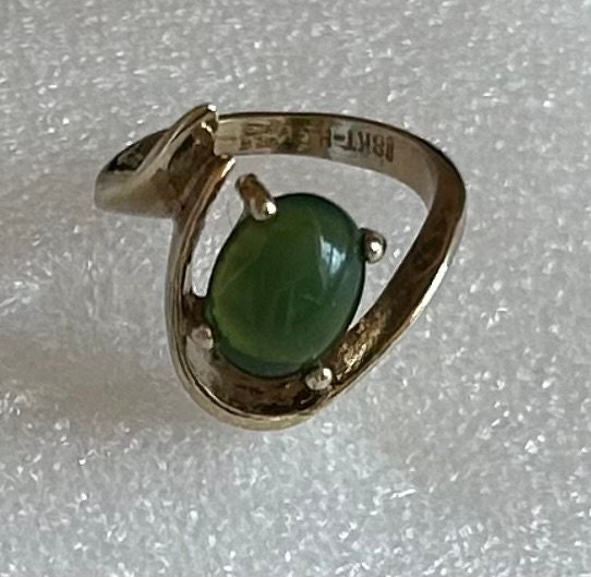 Stylish Beautiful Vintage 18K HGE Jade Stone Ladies Jewelry Accessory Fashion Ring Size 6 - Etsy