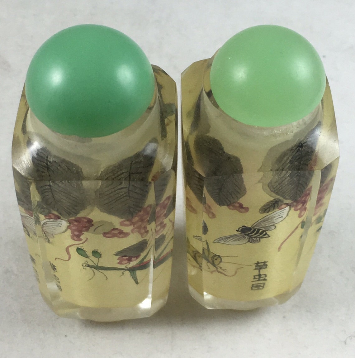 A Pair of Chinese Old Glass Collection Handmade Inside - Etsy