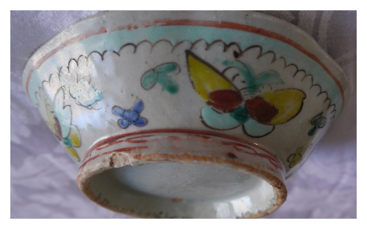 Chinese Antique Hand Paint Famille Rose Porcelain Scalloped Bowl - Etsy