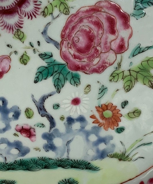 A Chinese Qing Period Famille Rose Rectangular Cut-corner Enameled ...