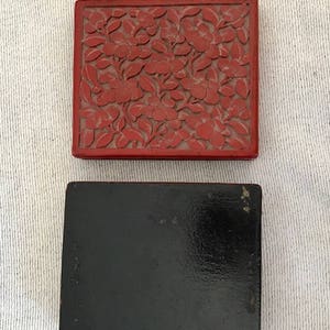 1900's Chinese Cover Carved Cinnabar Red Lacquer Rectangular Storage ...