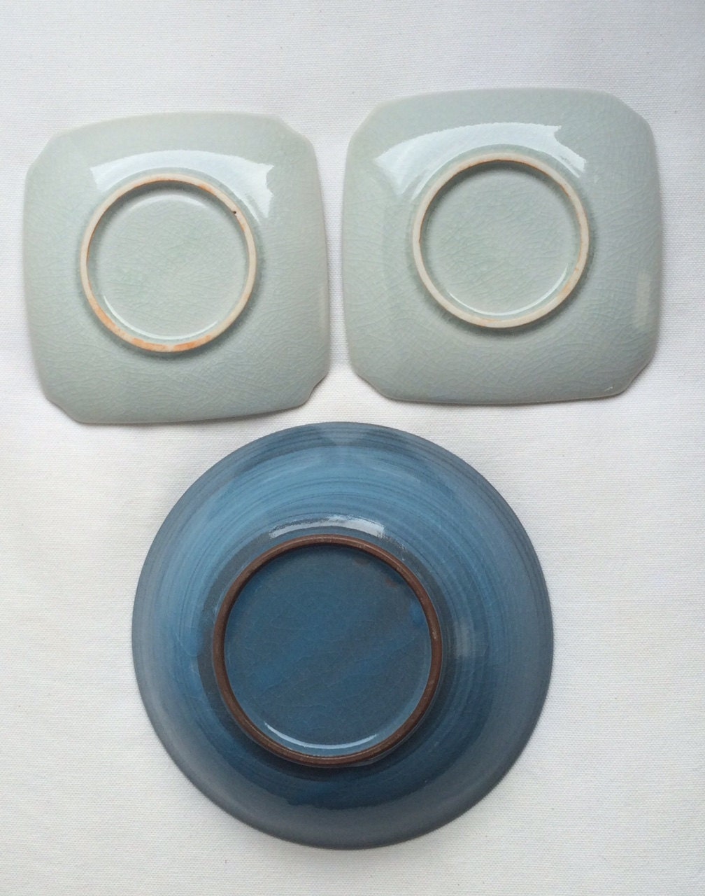 Special Selection of 3 Japanese Vintage Square Japanese Porcelain Hand ...