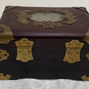 Vintage Ornate Chinese Rosewood Carved Jade Brass Jewelry Box - Etsy