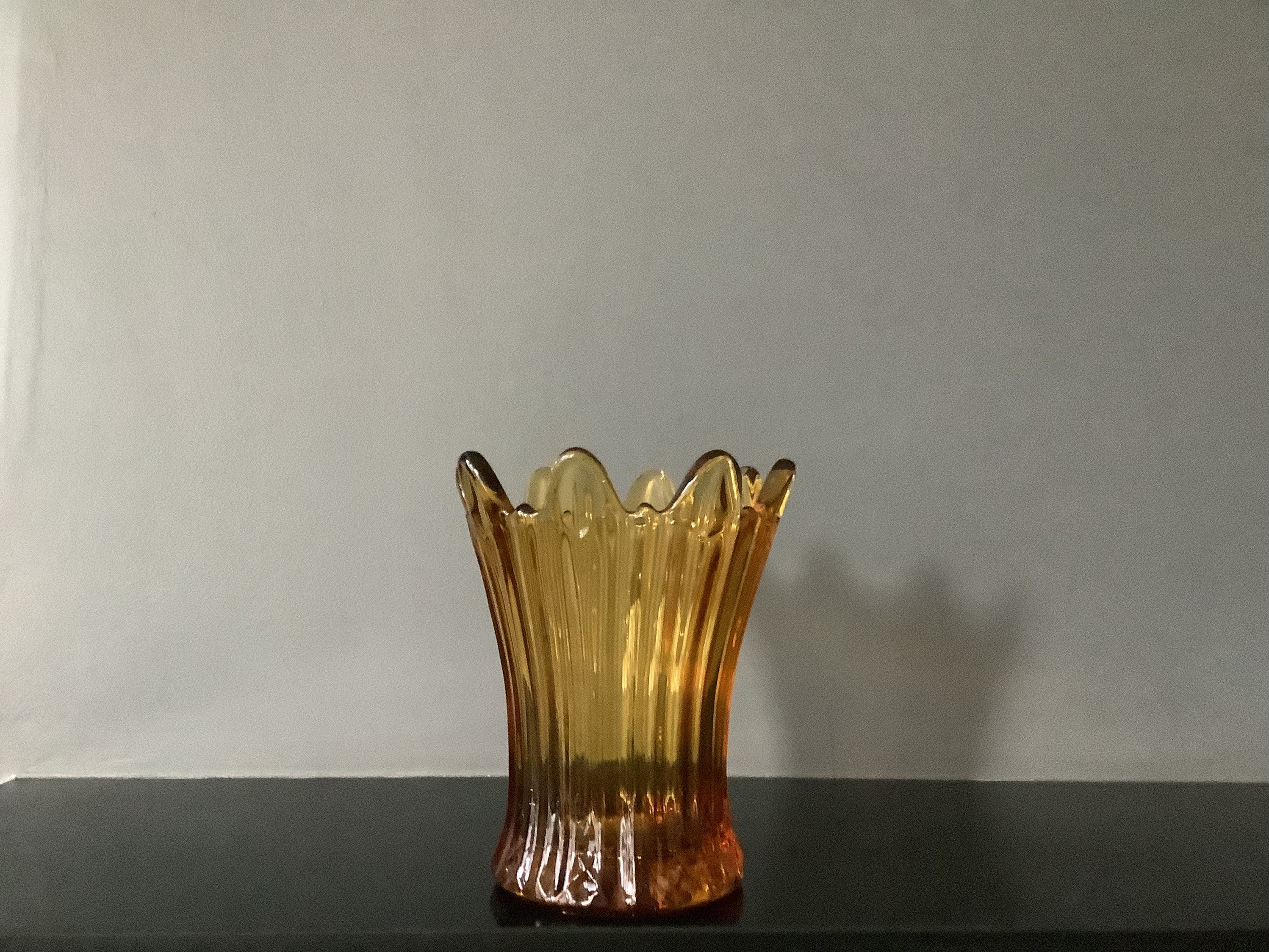 Art Deco Sowerby Amber Glass Vase - Etsy UK