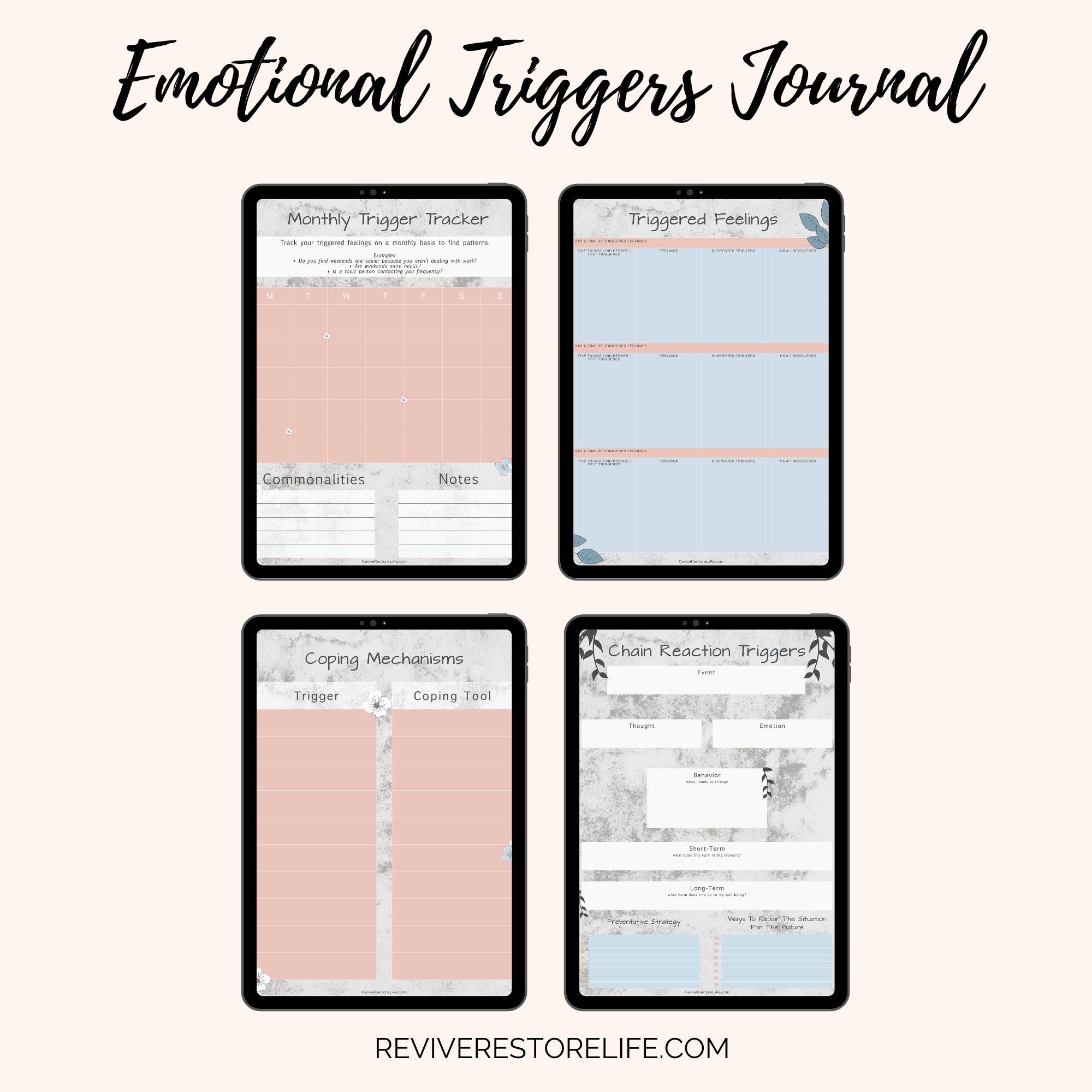 Emotional Triggers Journal | Goodnotes, iPad Planner, Notability ...
