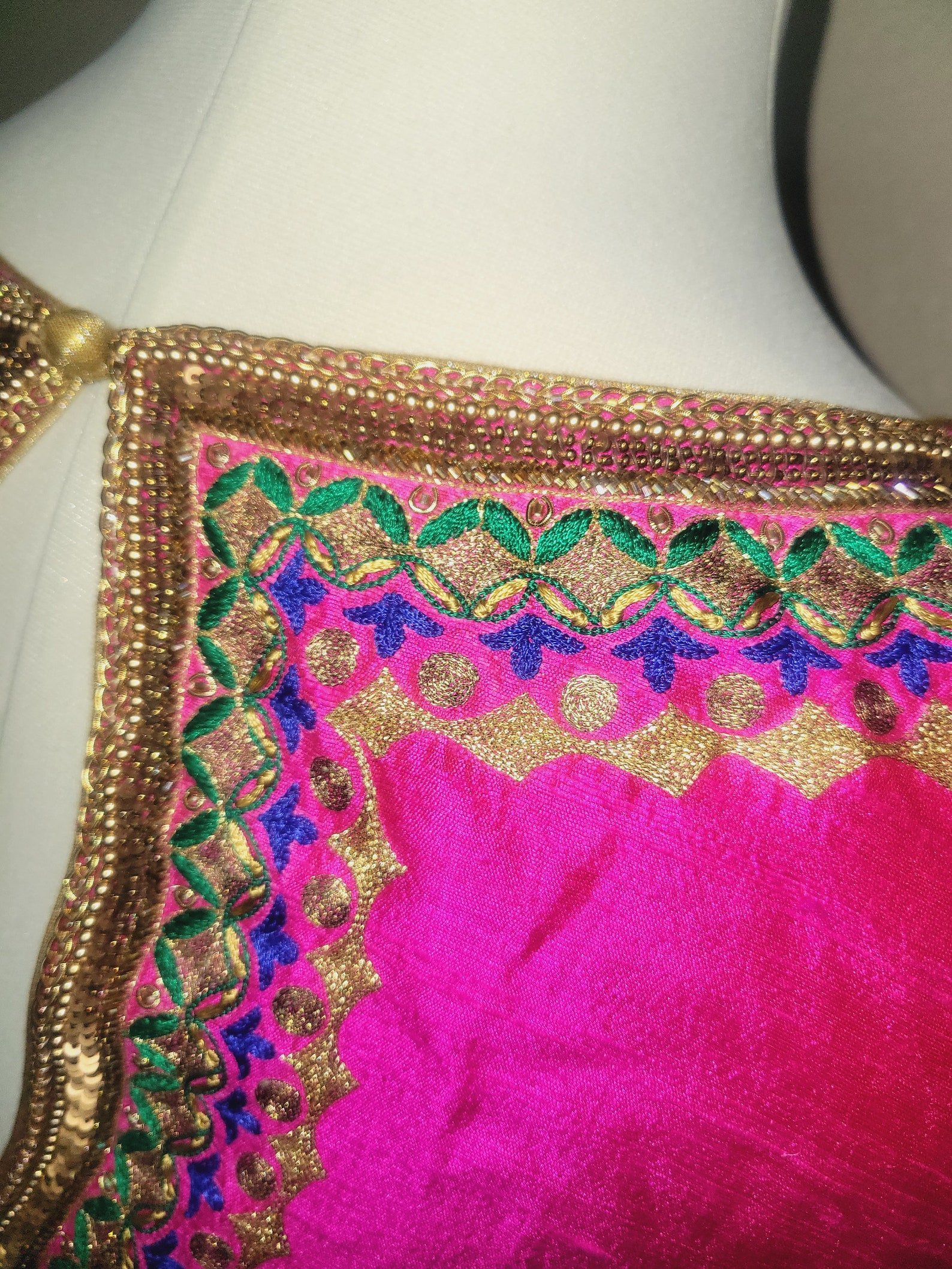 Dainty Hot Pink Hand Embroidered Saree Blouse - Etsy