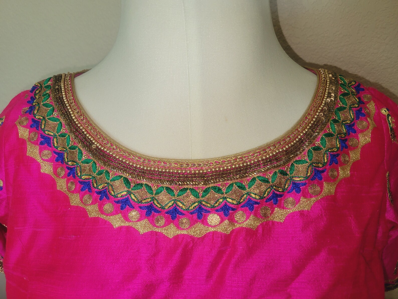 Dainty Hot Pink Hand Embroidered Saree Blouse - Etsy