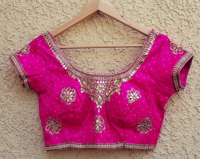 Red Gota Patti Blouse,ready to Wear,saree Blouse,indian Gotta Patti ...