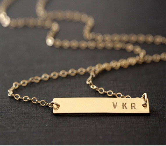 Engraved Necklace Gold Filled Necklace Personalized Jewelry Custom Name Necklace Name Plate Necklace Personalized Bar Necklace Etsy