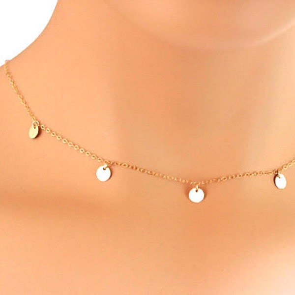 Gold Disc Necklace - Etsy