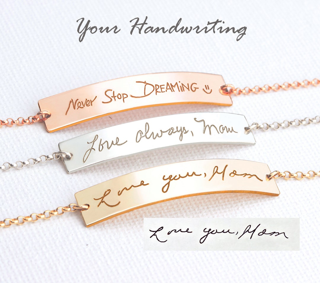 Actual Handwriting Jewelry Custom Signature Bracelet - Etsy