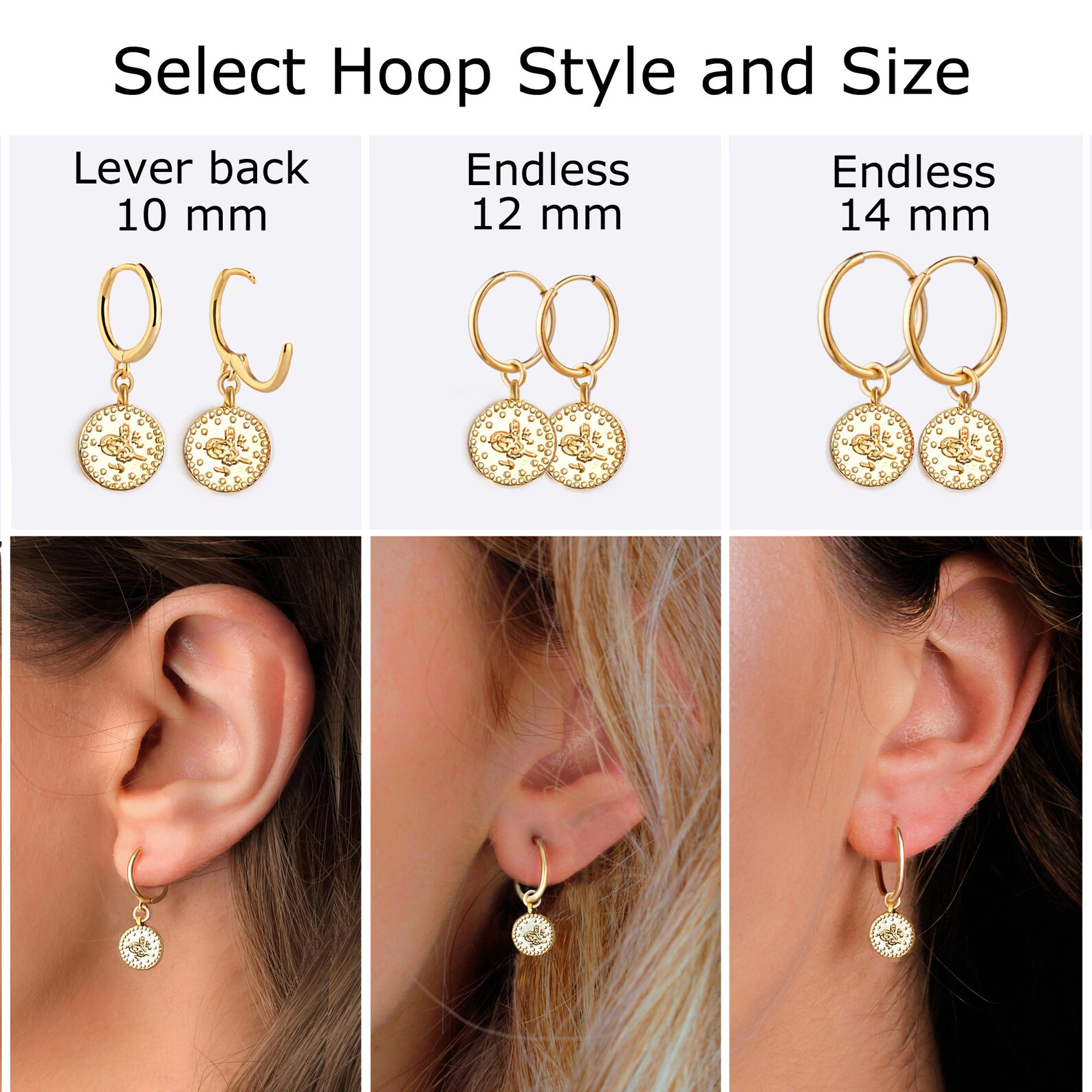 Gold Coin Hoop Earrings Huggie Hoop Earrings Small Antique - Etsy