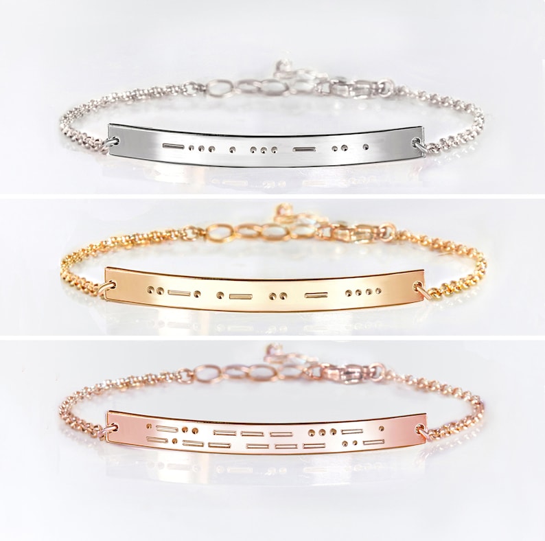 Morse Code Bracelet Women, Custom Morse Code Bracelet Sister ...