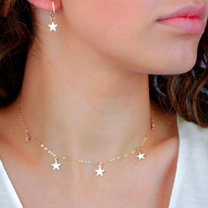 Gold STAR Hoop Earrings, Modern Celestial Huggie Hoops, Simple Charm ...