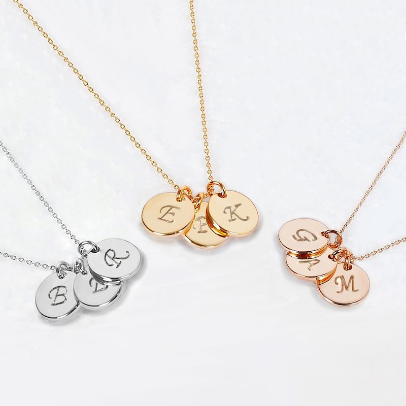 Silver Initial Necklace - Etsy