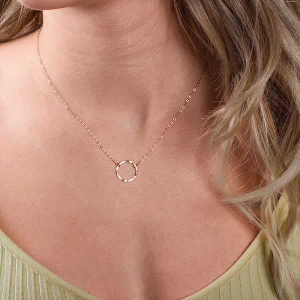 Gold Circle Necklace - Etsy
