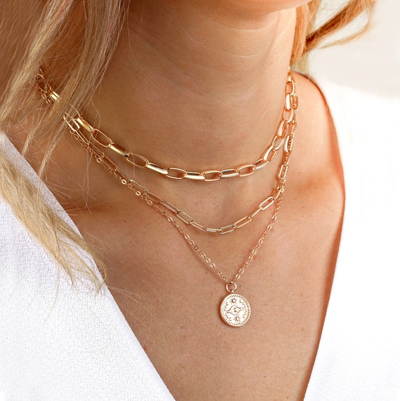 Chunky Necklace Paperclip Chain Necklace Chunky Chain Gold - Etsy