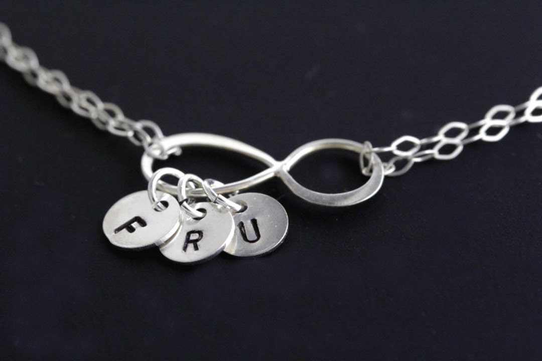 Personalized Infinity Bracelet, Infinity Charm Bracelet, Sterling ...