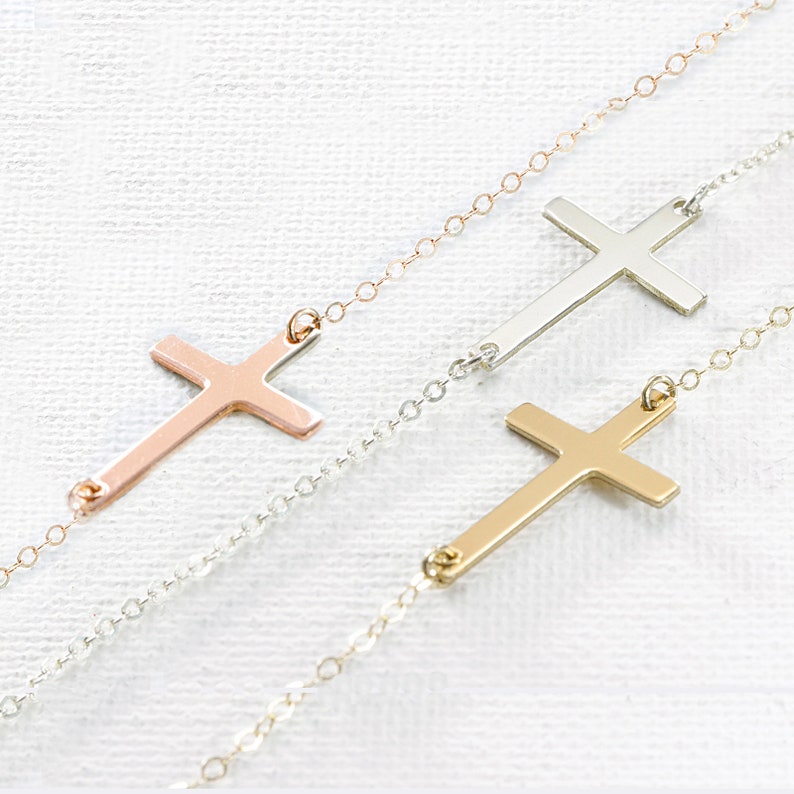 Kelly Ripa Style Cross Necklace Sideways Cross Necklace Gold - Etsy