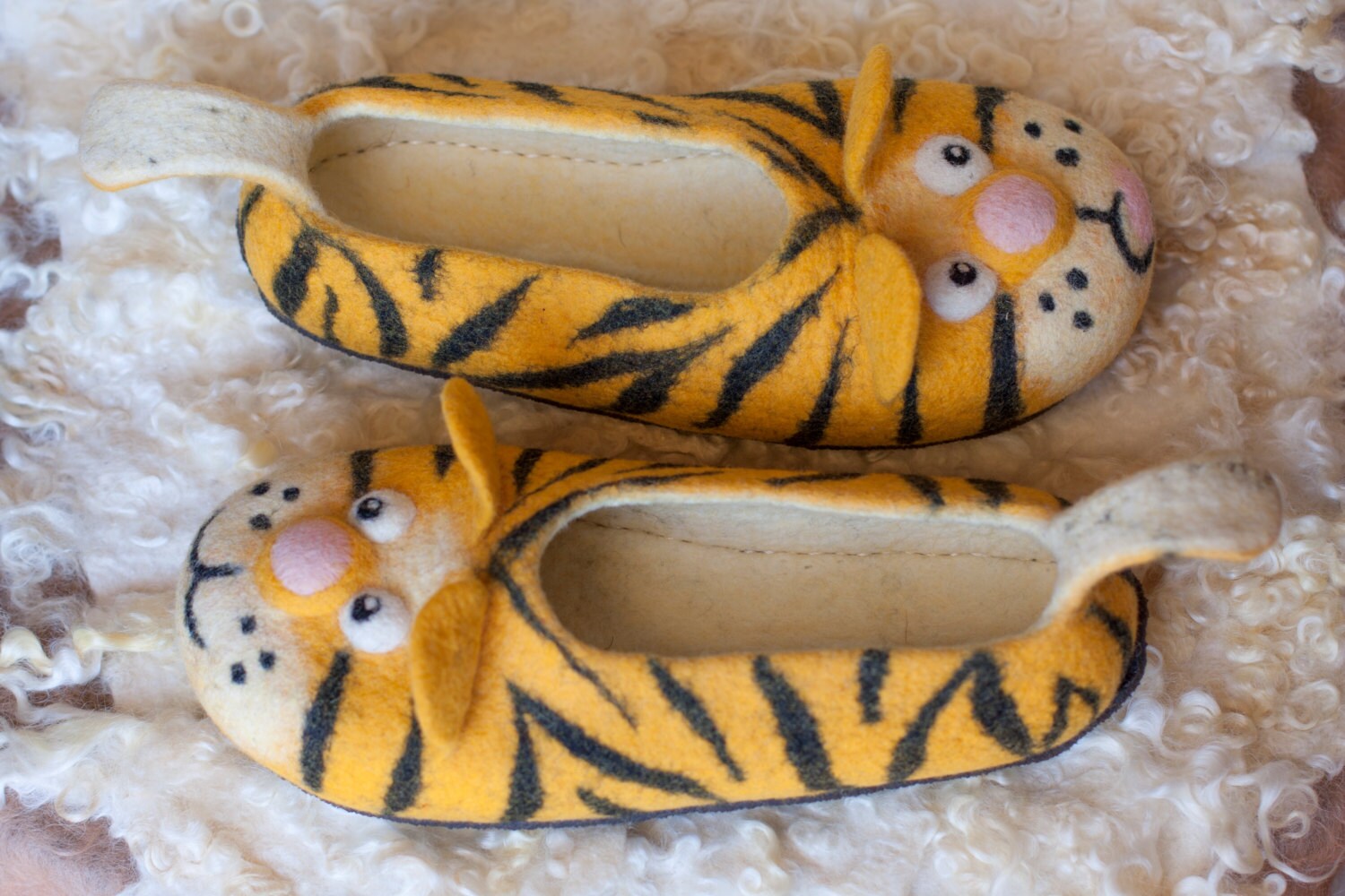 Adult Yellow Tigers Slippers Made to ORDER/ Handmade - Etsy New Zealand