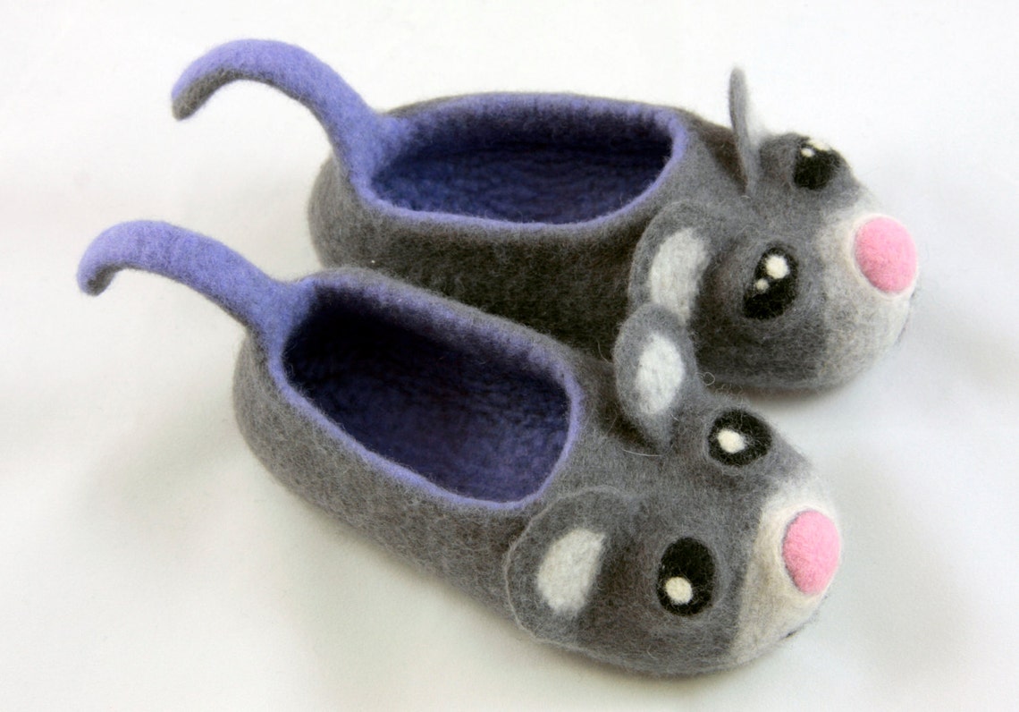 Wet Felted Wool Mouse Slippers / Handmade House Mouse Shoes - Etsy Canada