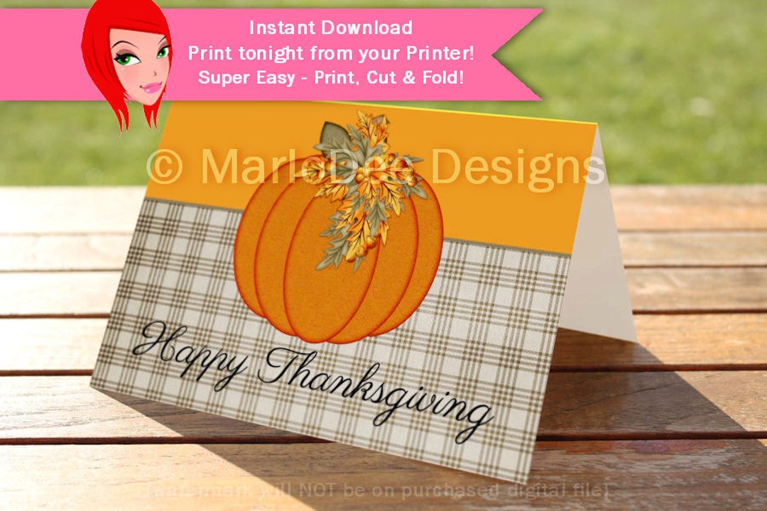 Pumpkin DIY Print Your Own Happy Thanksgiving 5x7 Standard - Etsy