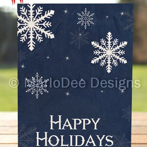 Snowflakes DIY Print Your Own Happy Holidays 5x7 Standard - Etsy