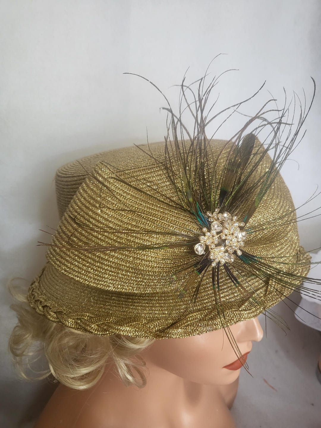 Antique Gold Small Brim Hat - Etsy