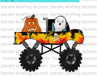 Kids Spooky Monster Truck PNG - Etsy
